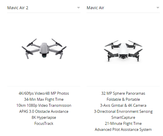 Mavic Air vs. MA2-Main DIfferences | DJI FORUM